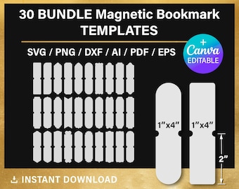 Magnetic Bookmark Card Holder Template Png Svg Dxf Eps - Etsy