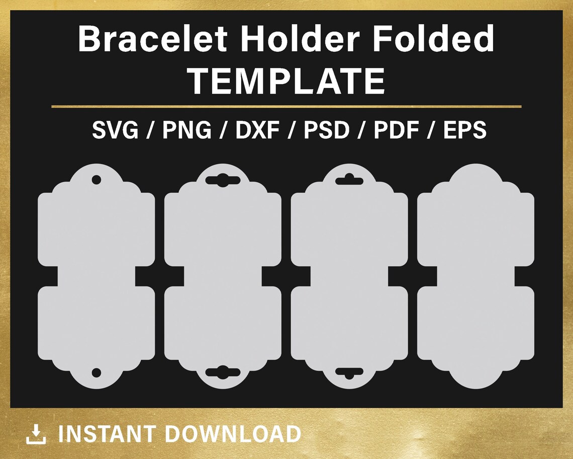 Bracelet Display Card Folded BLANK Template Bracelet Hang | Etsy