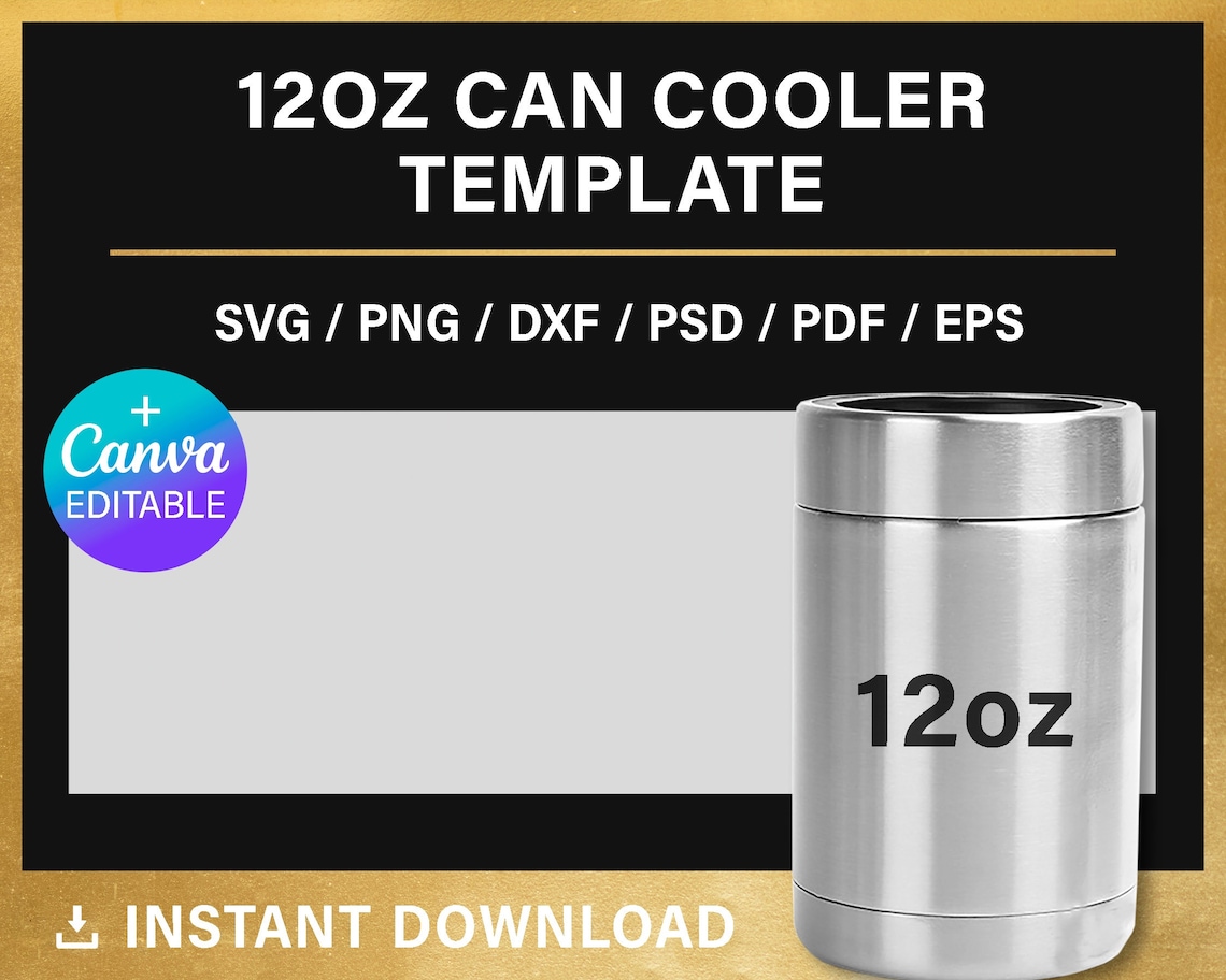 12oz Can Cooler BLANK Template for Sublimation Beer Cooler - Etsy