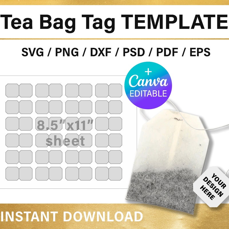 Printable Tea Bag - Etsy