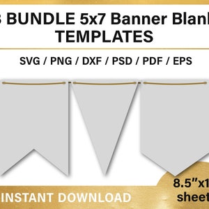 Blank Banner Template BUNDLE Spearhead Edge Flag Banner - Etsy