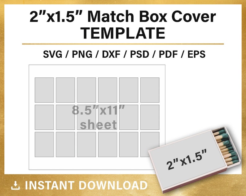 Match Box Label Template Match Box Cover Match Box Stickers | Etsy