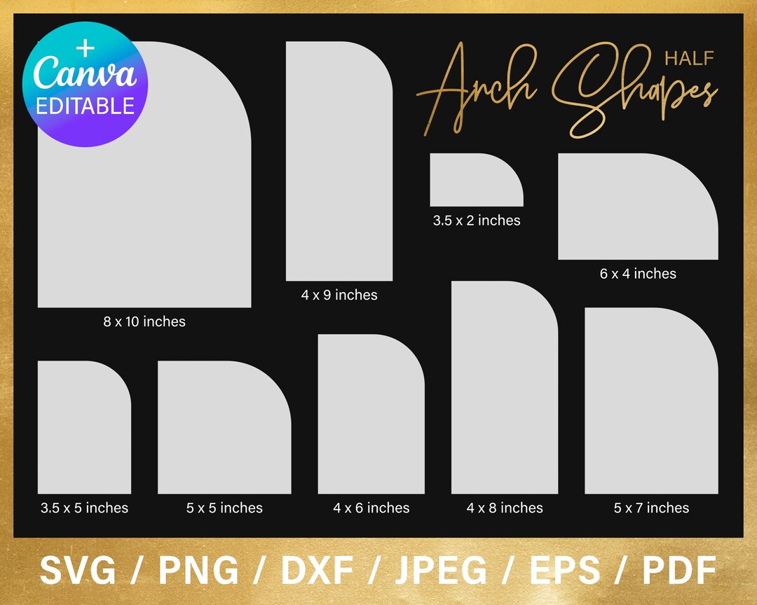 Arch SVG Template, Half and Full Arch, Wedding Invitation Template ...