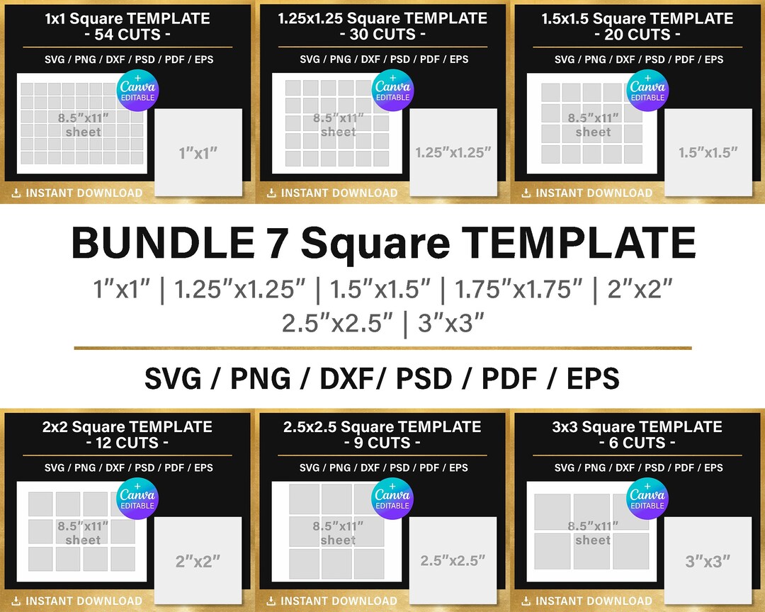 BUNDLE, Square Blank Template, Labels, Sticker Template, DIY ...