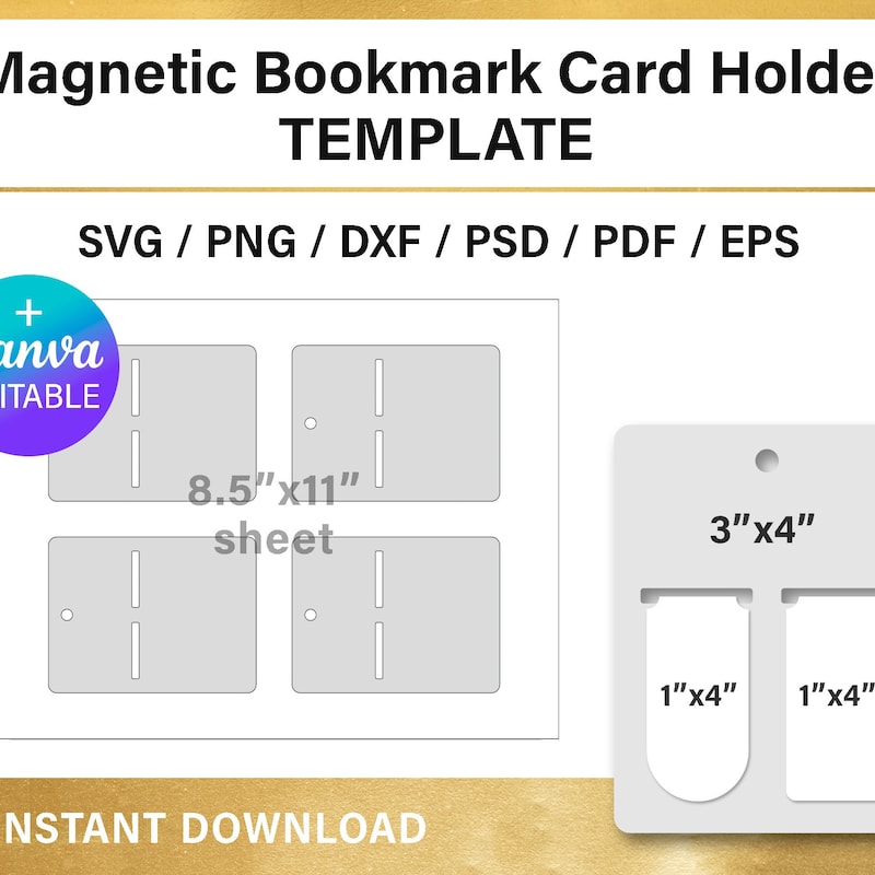 Magnetic Bookmark Card Holder - Etsy