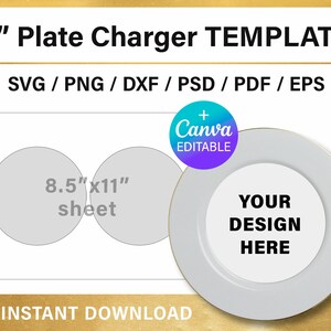 Bundle Plate Charger Template Plate Charger Insert BLANK - Etsy