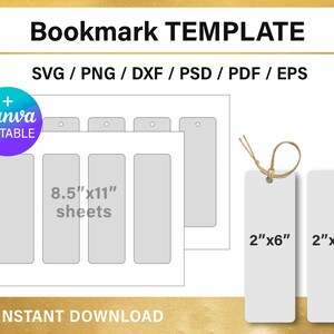 Bookmark Template, for Sublimation, for Cutting, Diy, Bookmarks, Blank ...