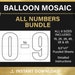 Square Numbers, BUNDLE, Mosaic From Balloons, Tall Number Template, 1ft ...