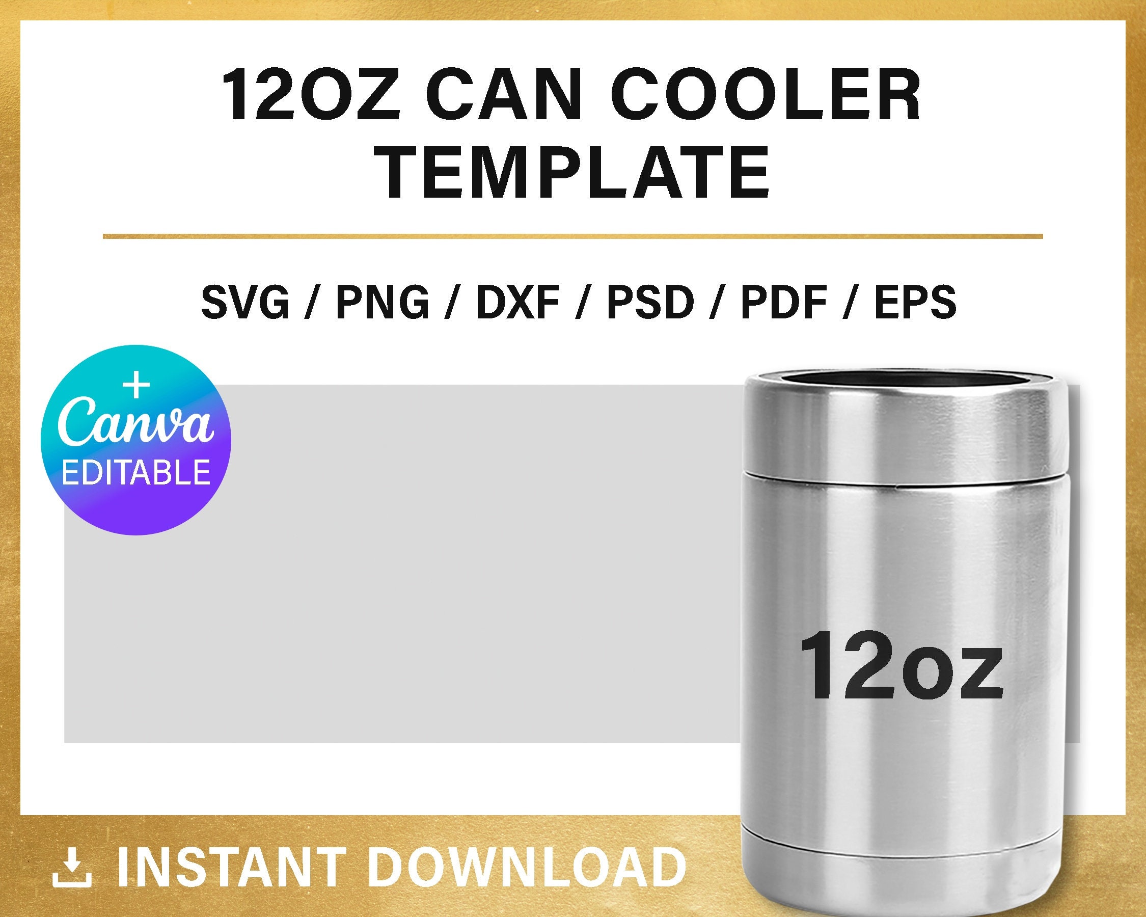 12oz Can Cooler, BLANK Template for Sublimation, Beer Cooler Template ...