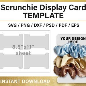 Scrunchie Display Card Template 3.25x5 BLANK - Etsy