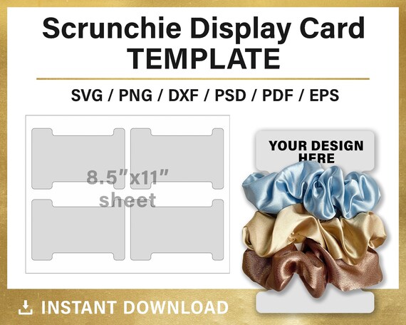 Scrunchie Display Card Template 3.25x5 BLANK - Etsy
