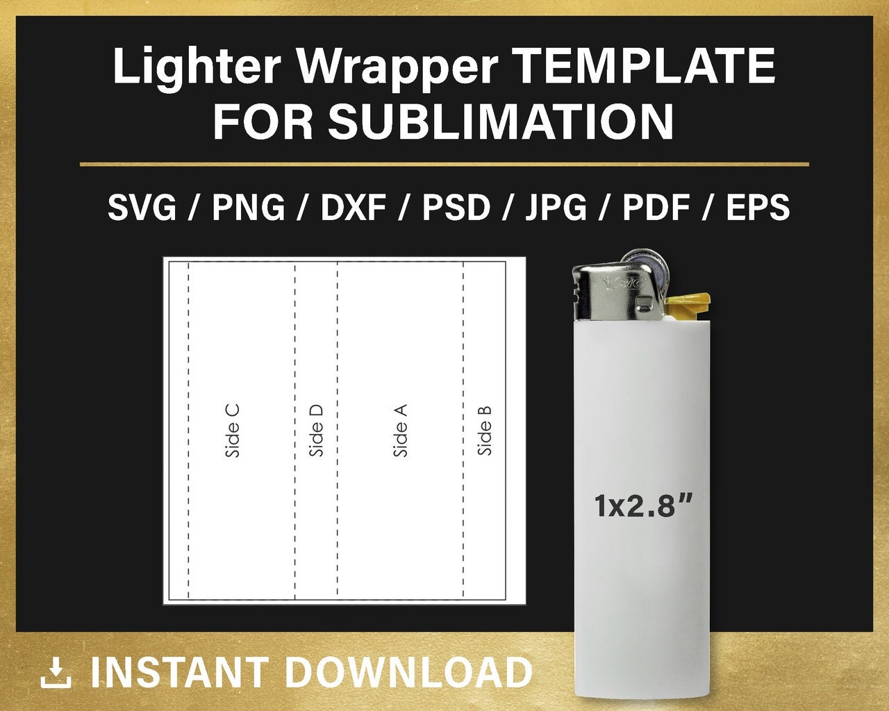 Lighter BLANK Template for Sublimation Full Wrap Lighter - Etsy