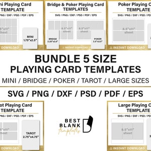 Playing Card Template BUNDLE 5 Sizes BLANK Template Svg - Etsy
