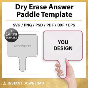 Dry Erase Answer Paddle Blank Template, Editable, Graduation Notes ...