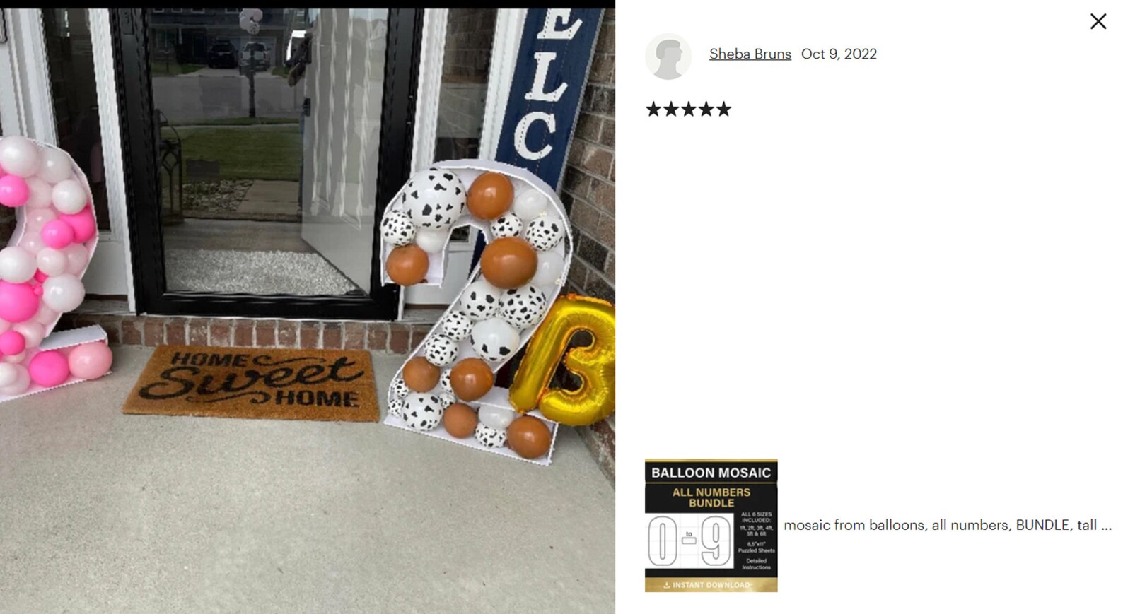 Number 2 Mosaic From Balloons Tall Two Number Template - Etsy