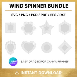 Editable Wind Spinner Template, BUNDLE, Ornament Box, Blank Template ...