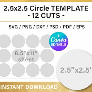2.5x2.5 Inches Circle, BLANK Template, Round Sticker Template ...