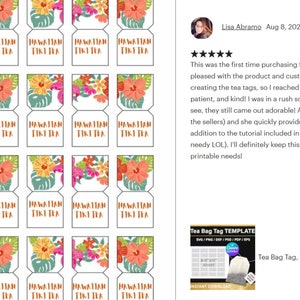 Tea Bag Tag, Blank Template, Tea Bag Label Template, DIY, Craft, Svg ...