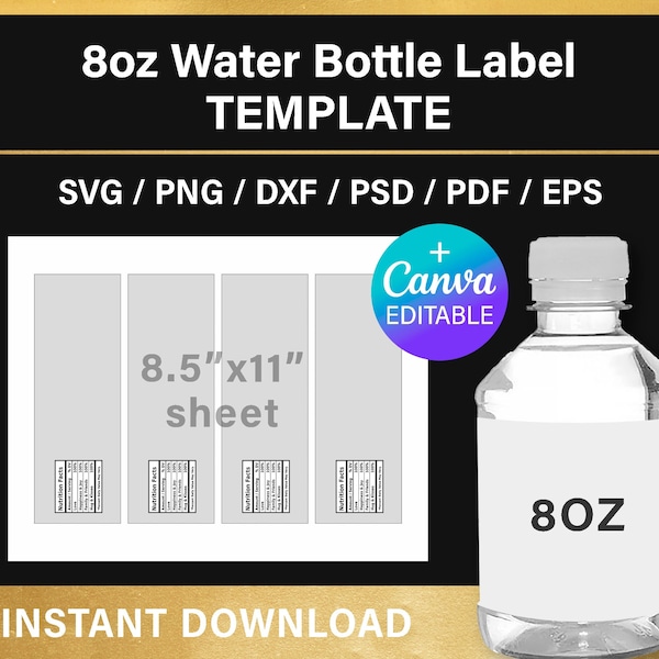 8oz Label Template - Etsy