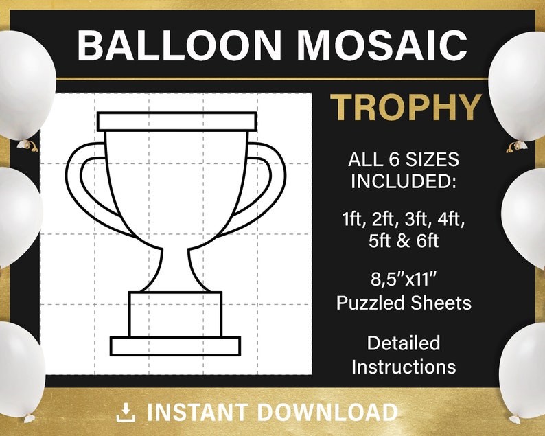 Trophy Mosaic From Balloons, DIY, Sport Theme Party Balloon Decor ...
