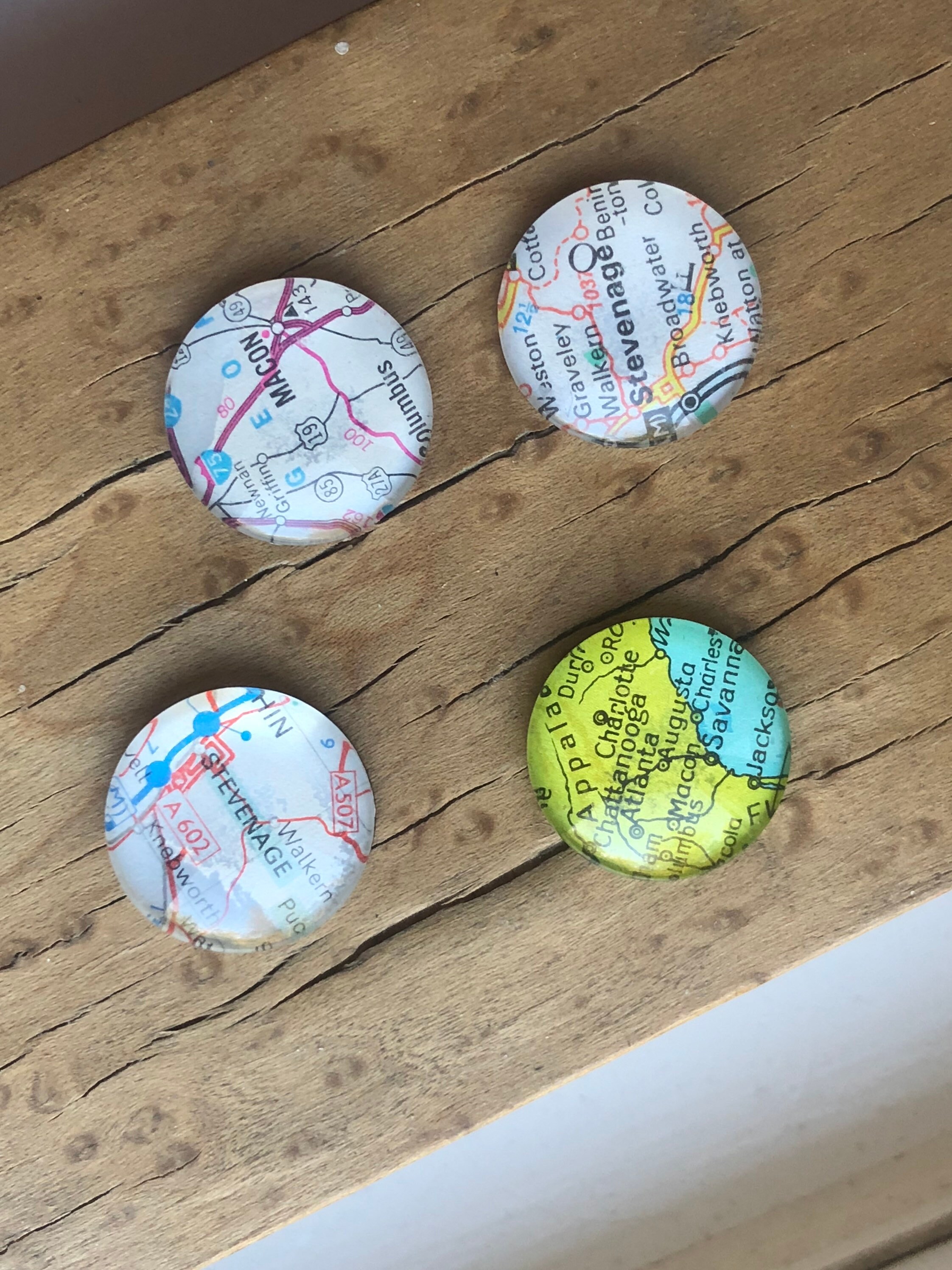 Vintage Map Magnets Personalised Custom Kitchen Travel - Etsy