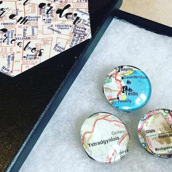 Vintage Map Magnets Personalised Custom Kitchen Travel | Etsy