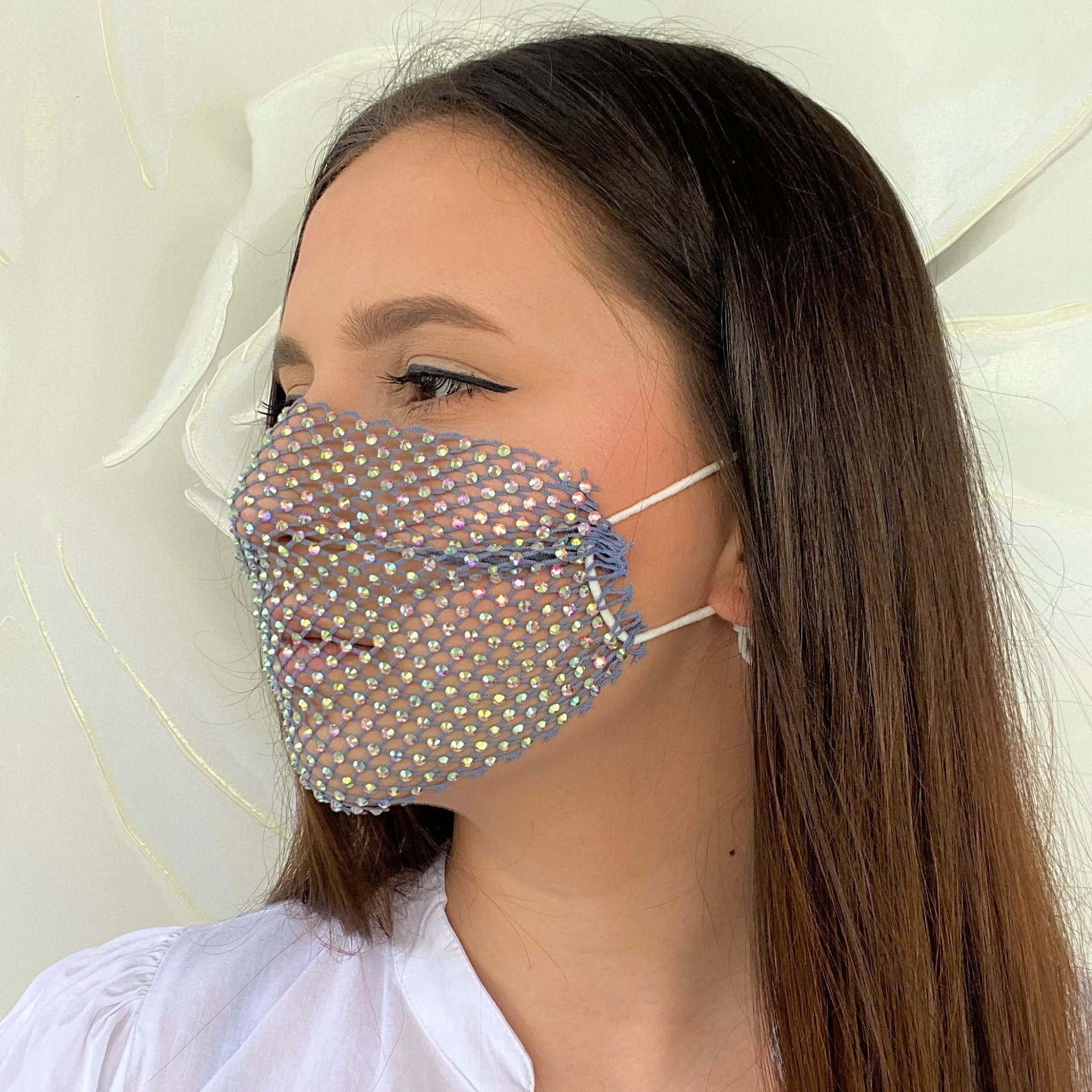 Breathable Mesh Face Mask Lightweight Adjustable Crystals | Etsy