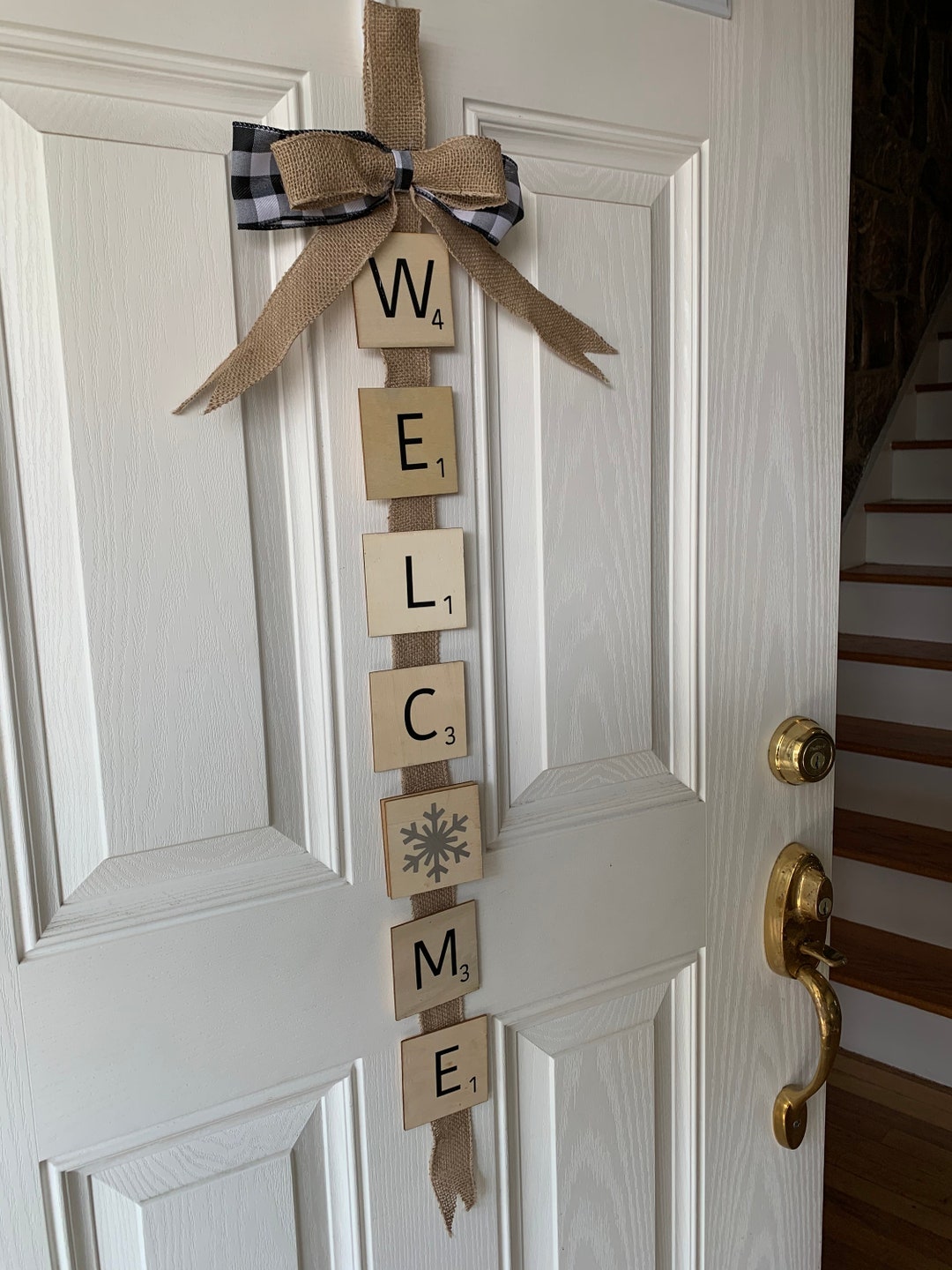 Welcome Scrabble Sign With Interchangeable Seasonal Tiles- Summer ...