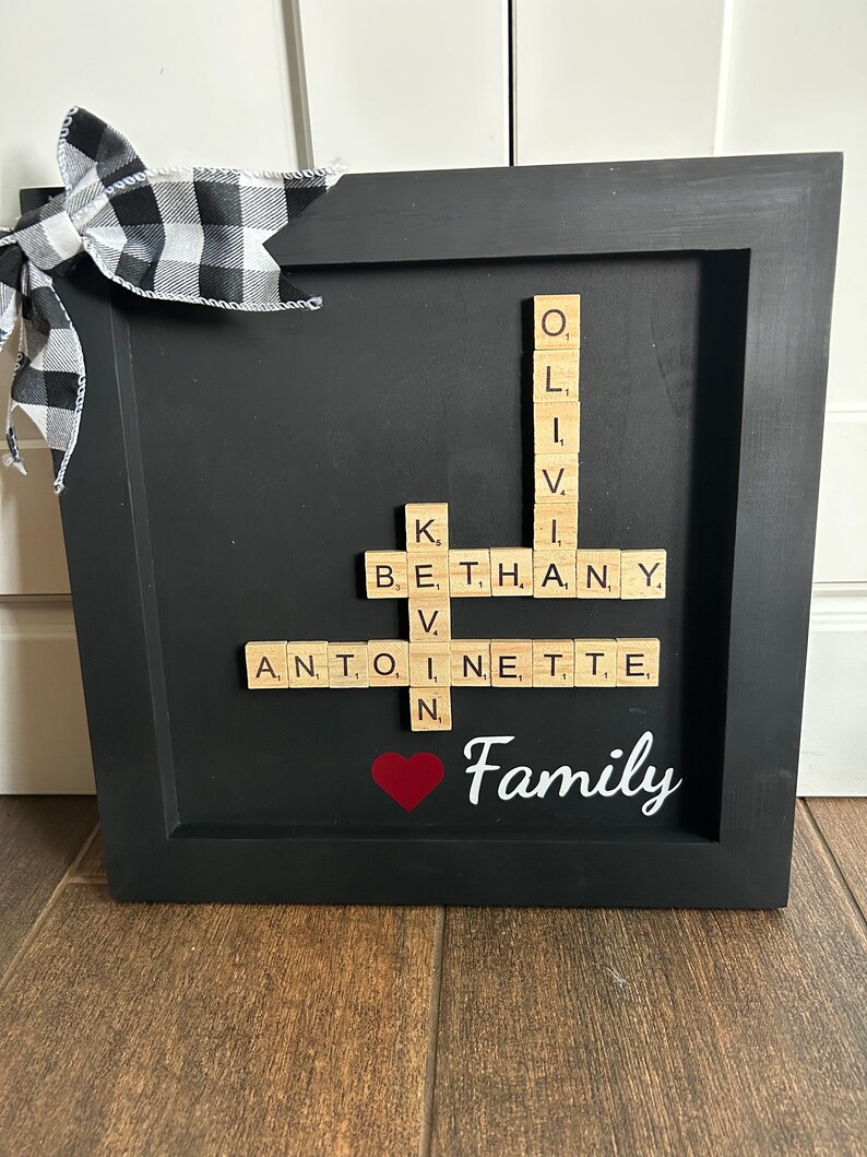 Framed Family Scrabble Art - Etsy