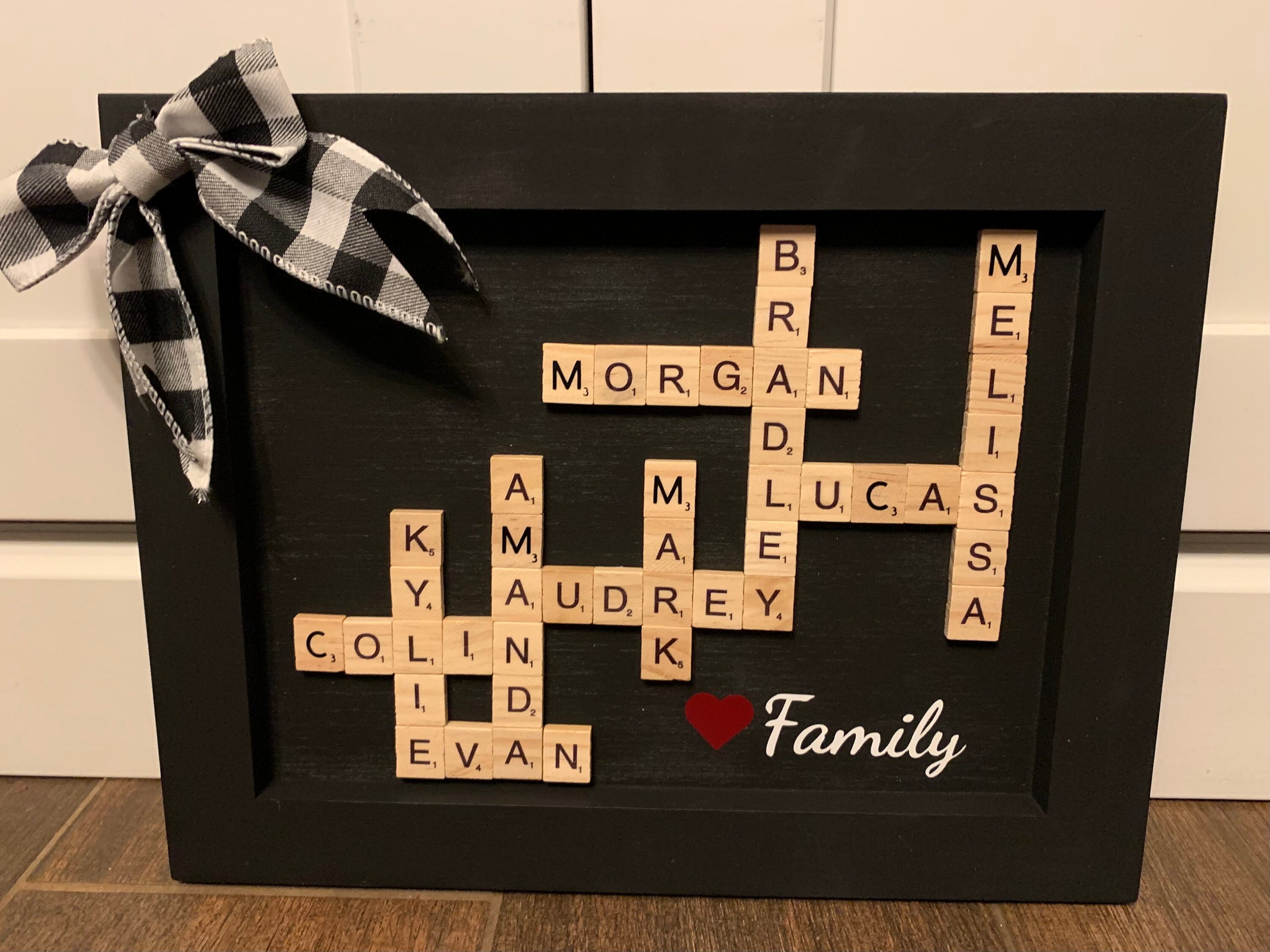 Framed Family Scrabble Art - Etsy