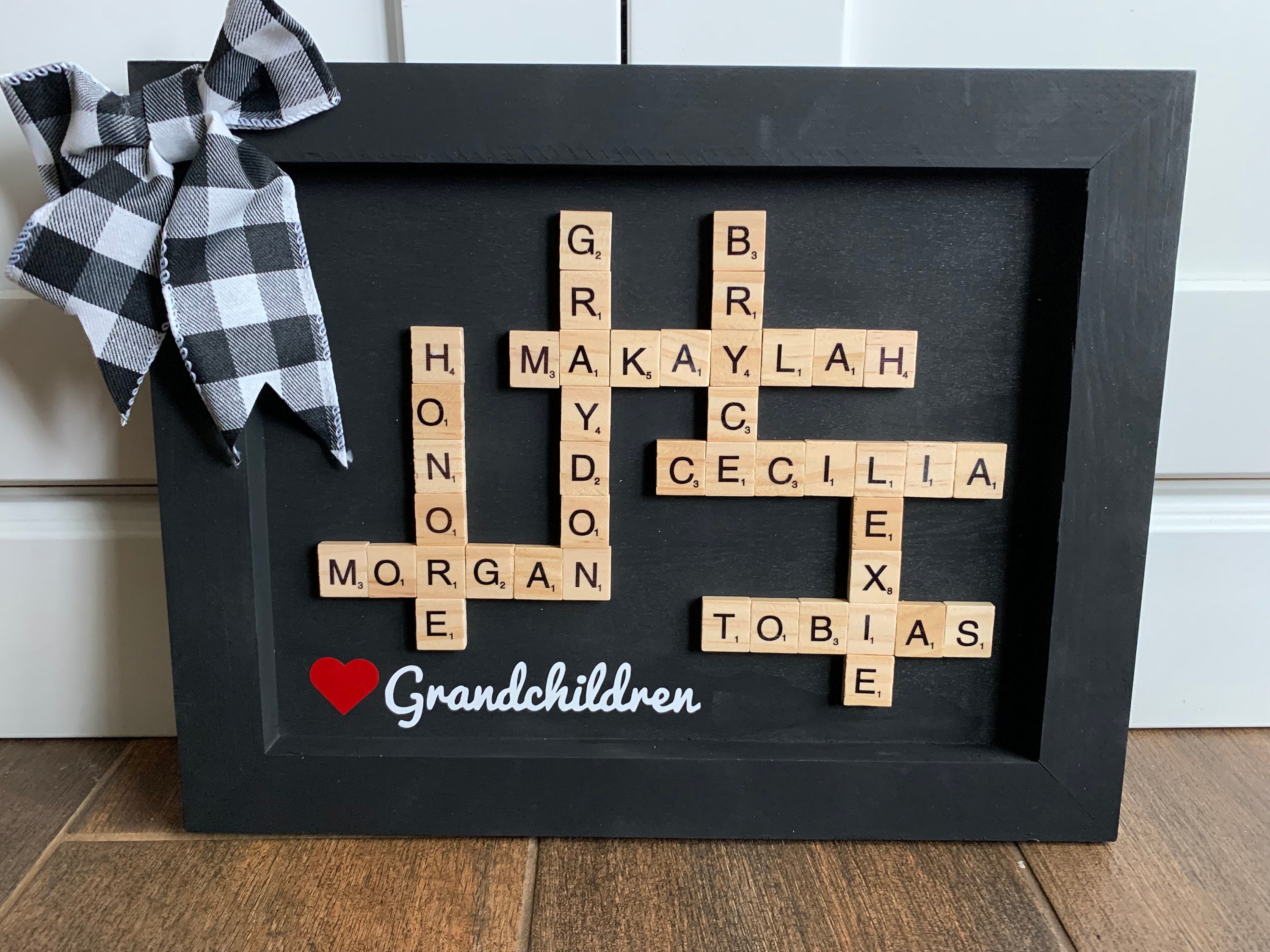 Framed Family Scrabble Art - Etsy