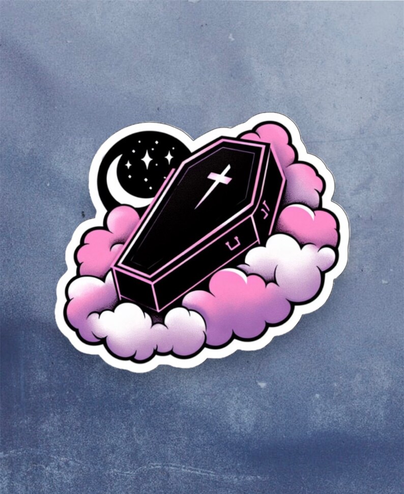 Pastel Coffin Waterproof Vinyl Sticker Decal Pink Pastel - Etsy