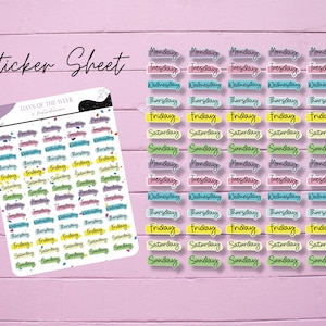 Weekly Planner Sticker Sheet, Perpetual Calendar Stickers, Organization ...
