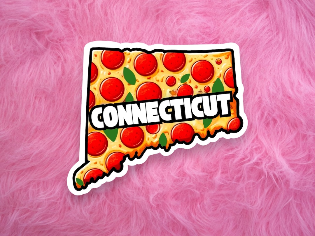 Funny Connecticut State Pizza Waterproof Vinyl Stickers - Etsy