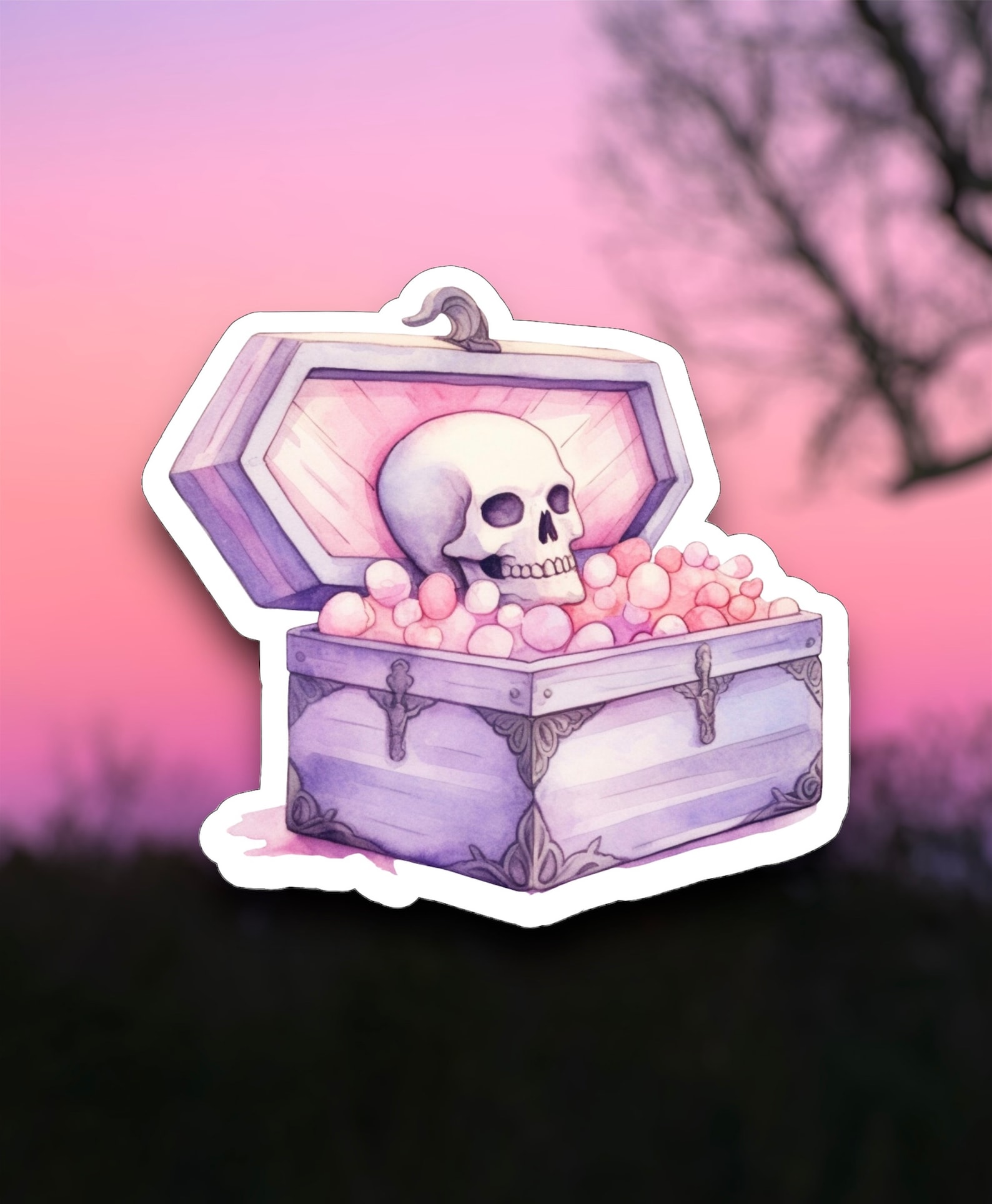 Pastel Coffin Waterproof Vinyl Sticker Decal Pink Pastel - Etsy