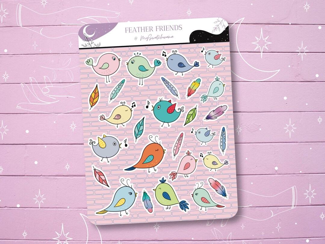 Feathered Friends Bird Themed Sticker Sheet for Decorating Planners ...