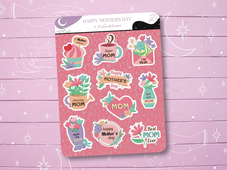 Happy Mothers Day Sticker Sheet for Decorating Planners, Journals ...