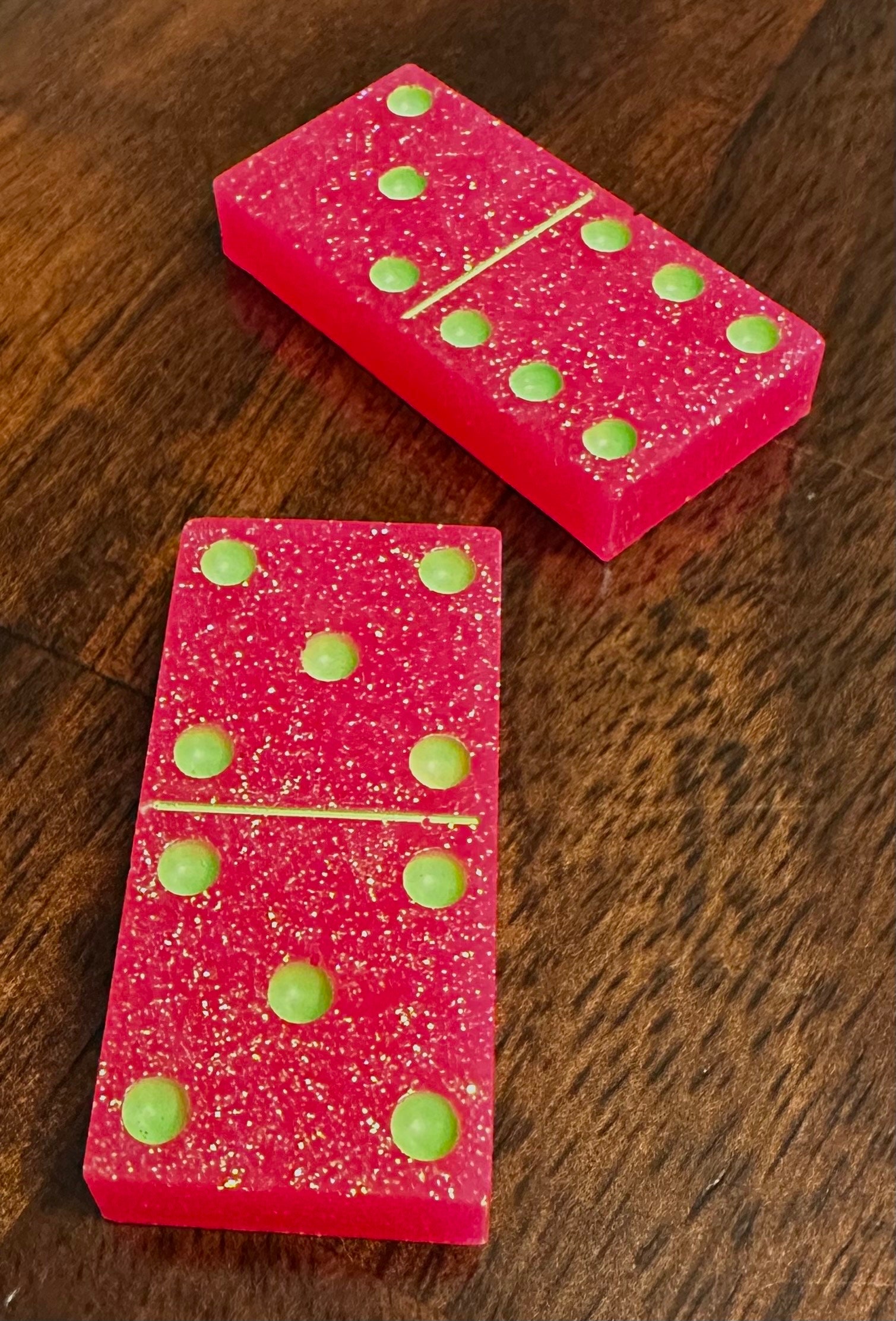 Custom Dominoes Double Six Set Handmade Glitter Epoxy Resin Dominoes - Etsy