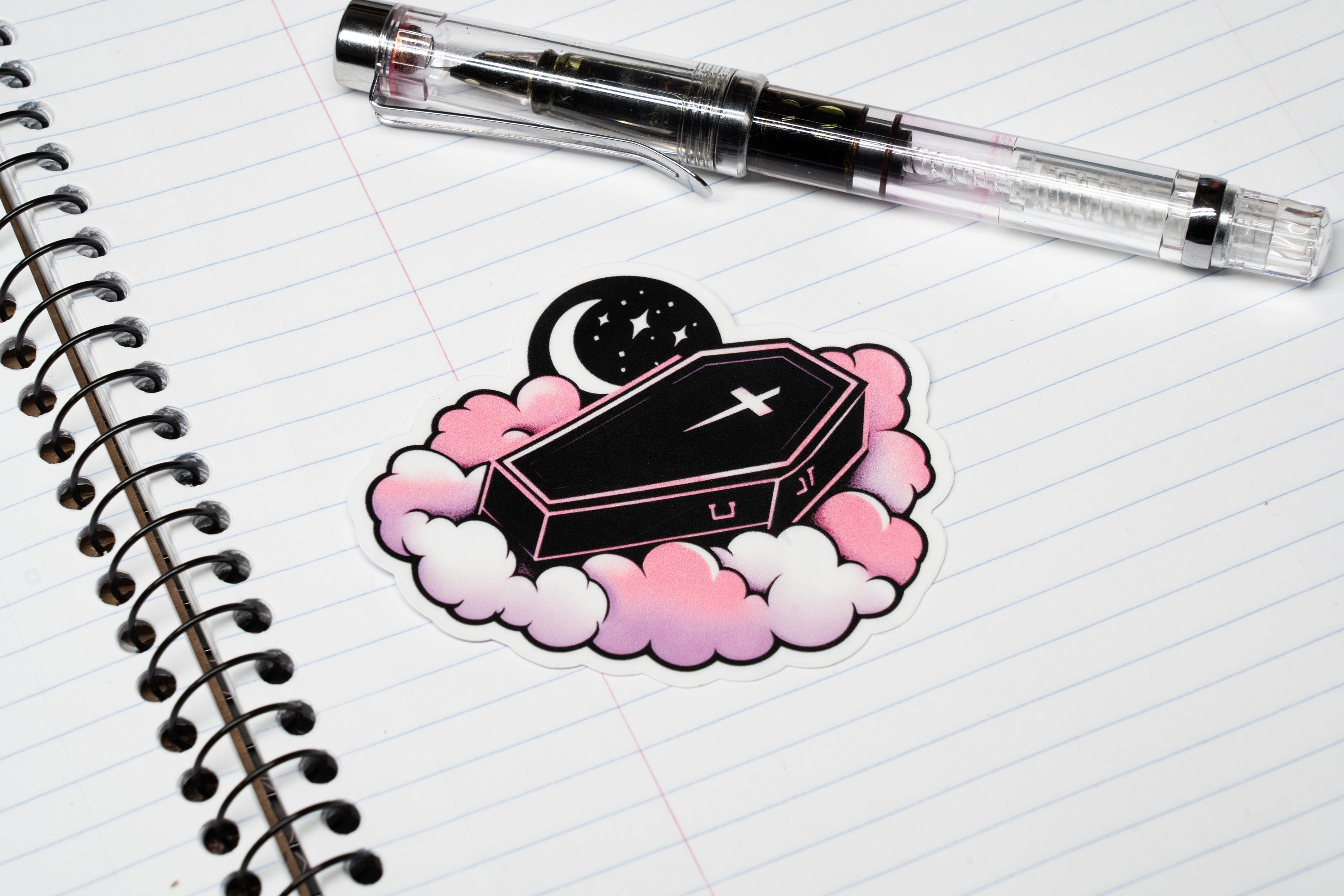 Pastel Coffin Waterproof Vinyl Sticker Decal, Pink Pastel Coffin ...