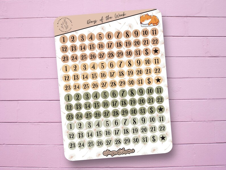 Weekly Planner Sticker Sheet, Perpetual Calendar Stickers, Organization ...
