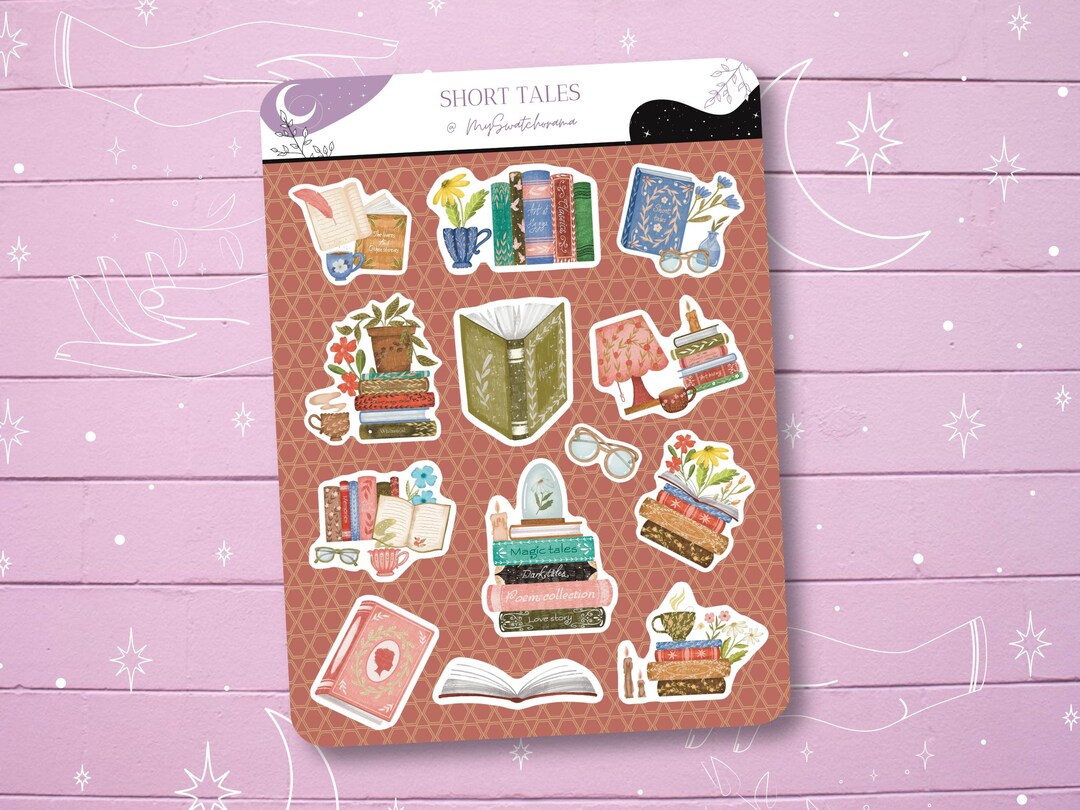 Book Themed Sticker Sheet for Decorating Planners, Journals, Notebooks ...
