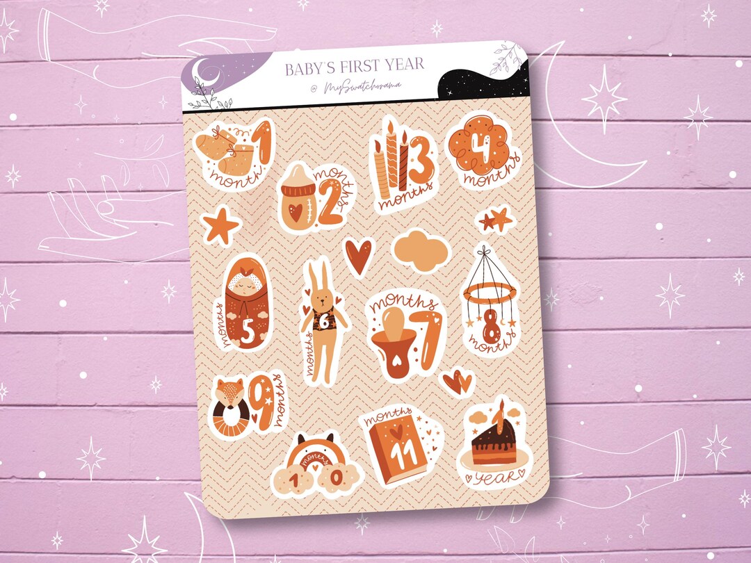Baby’s First Year Sticker Sheet for Decorating Planners, Journals ...