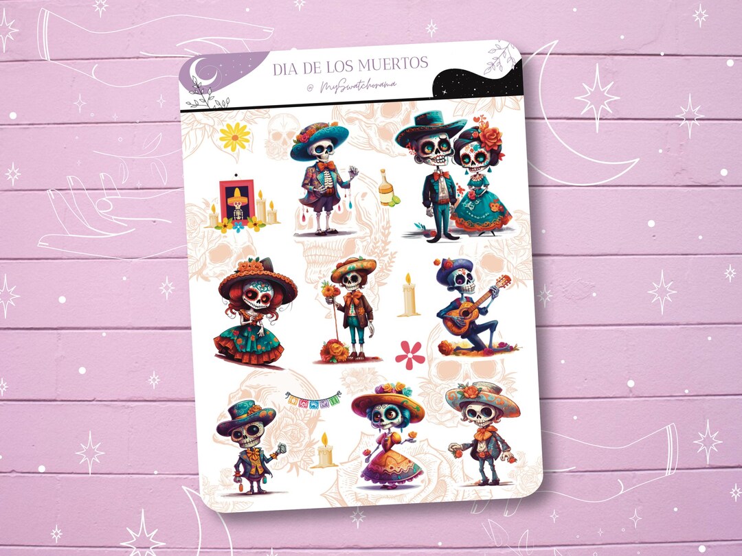 Dia De Los Muertos Sticker Sheet, Calavera Stickers - Etsy