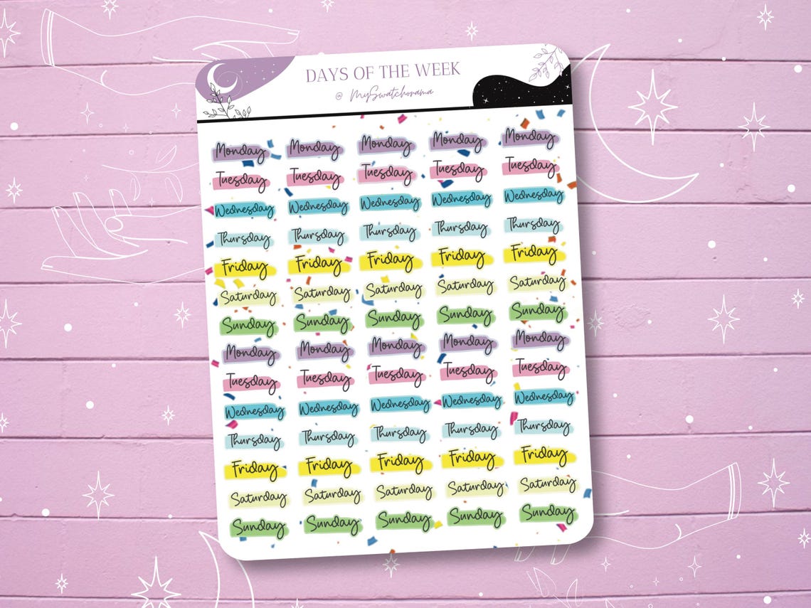 Weekly Planner Sticker Sheet, Perpetual Calendar Stickers, Organization ...
