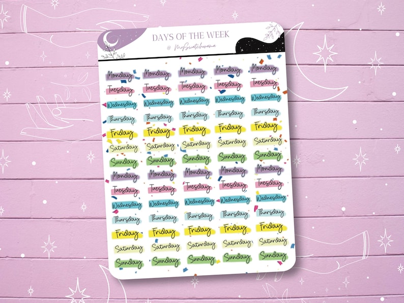 Weekly Planner Sticker Sheet, Perpetual Calendar Stickers, Organization ...