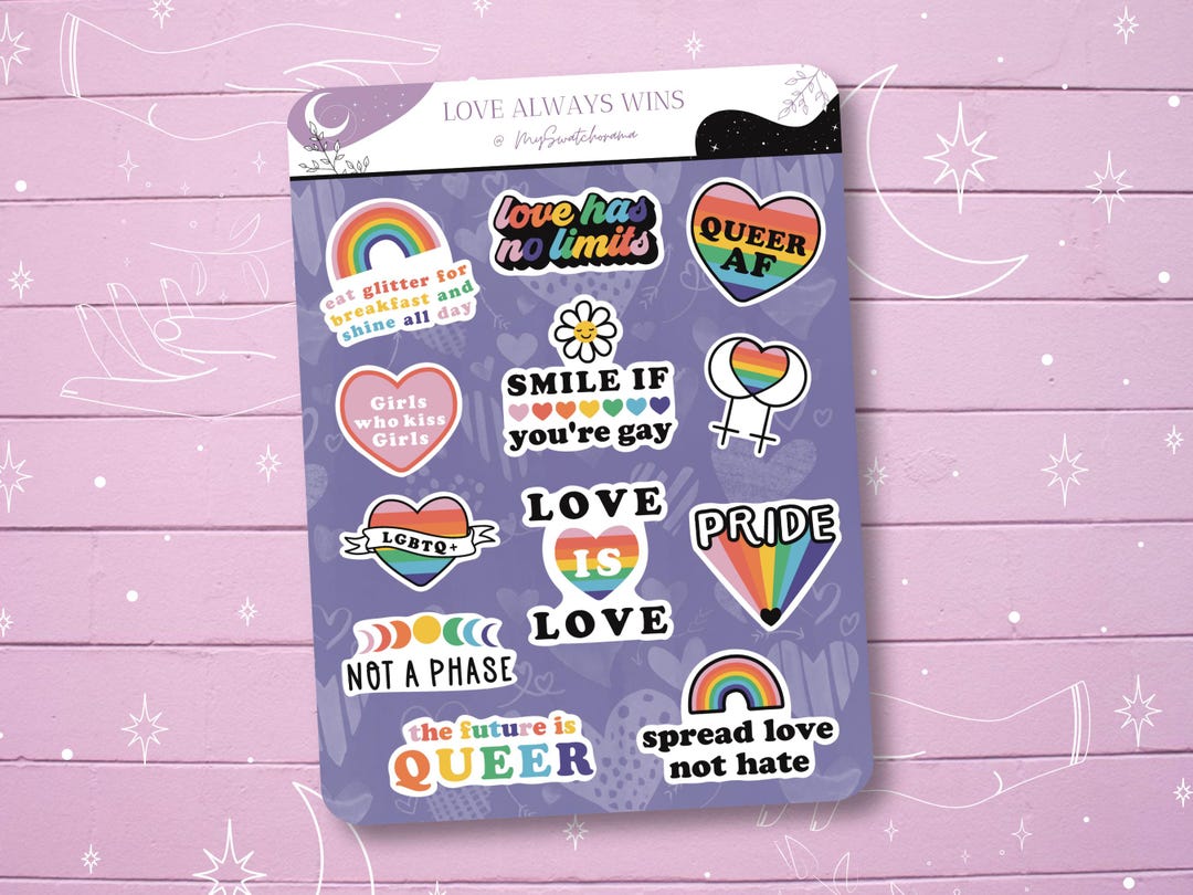 Love Always Wins Pride Sticker Sheet for Decorating Planners, Journals, Notebooks and More - Etsy