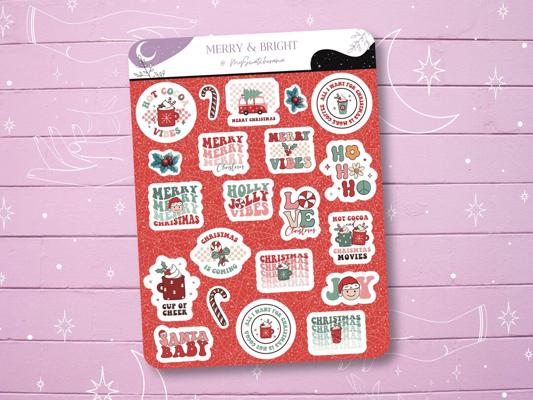 Christmas Holiday Themed Sticker Sheet for Decorating Planners ...