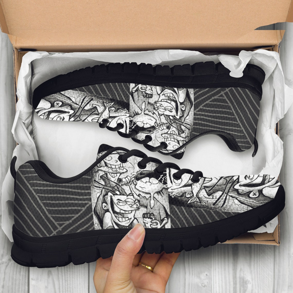 Ed Edd N Eddy Custom Sneaker Cartoon Custom Shoes Disney Etsy
