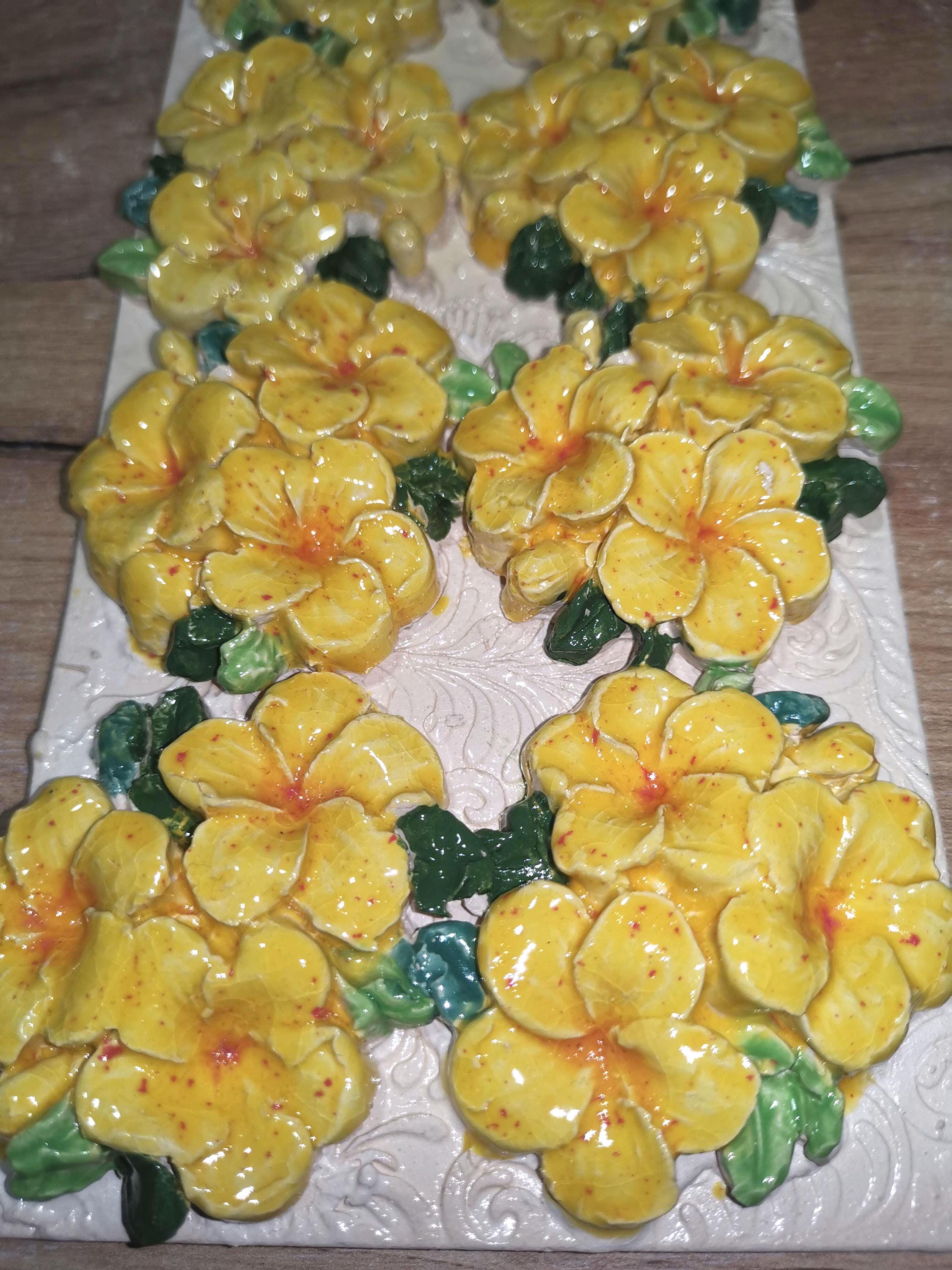 Ceramics Flowers Plate Handmade. - Etsy