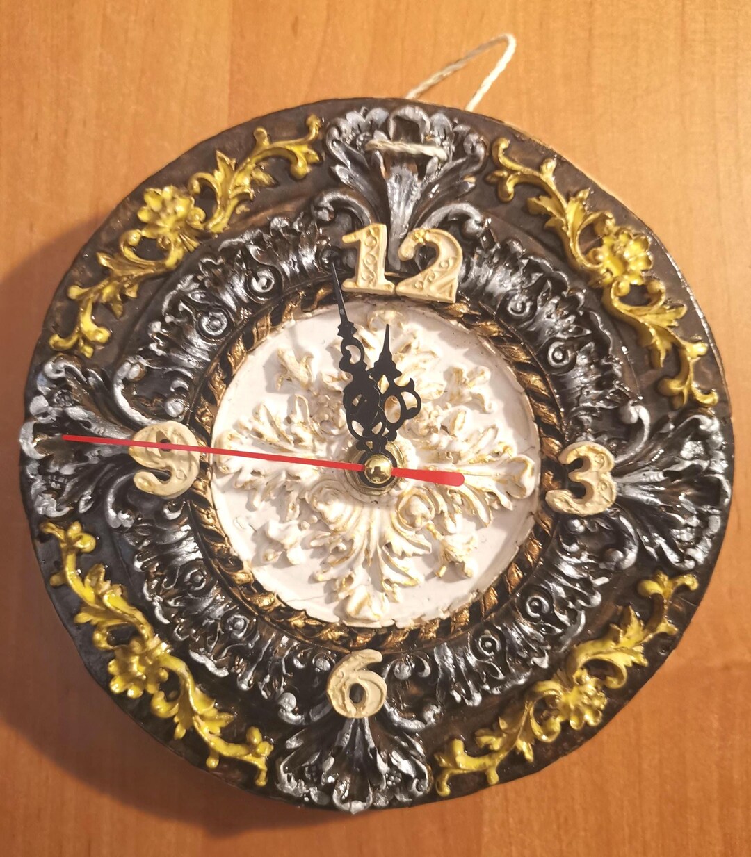 Ceramic Baroque Wall Clock Handmade. - Etsy